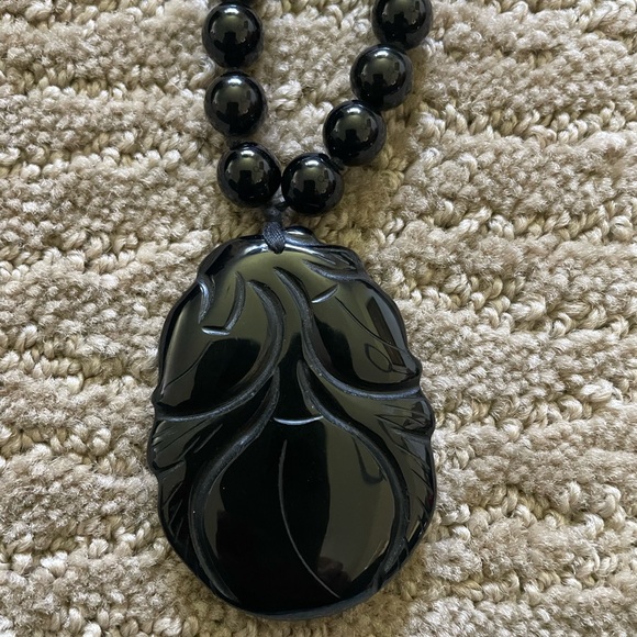 Vintage | Jewelry | Vintage Black Jade Necklace | Poshmark